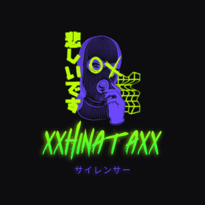 Placeit - Trap Metal Logo Creator with Neon Japanese Kanjis